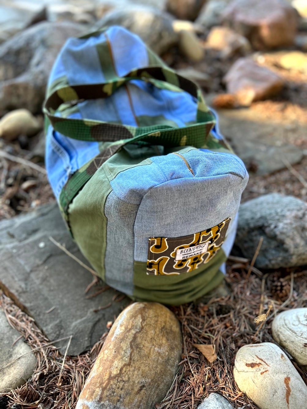 Upcycle denim into a new duffel bag | Blenderz Garment Recyclers